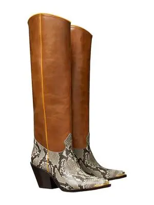 Tory Burch Western Tall Boot - Ranch Brown/natural Roccia