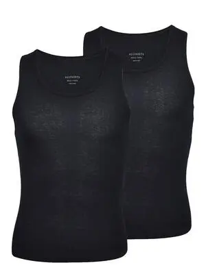 ALLSAINTS 2-pack Organic Cotton Rib Tanks - Black