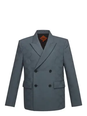 Mcm Lauretos Jacquard Wool Jacket - Grey
