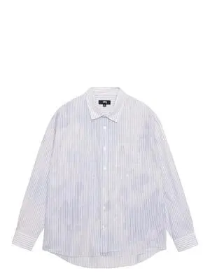 StÜssy Classic Long Sleeve Shirt Bleached Poplin Shirt - Blue