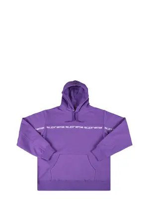 Supreme Supreme Text Stripe Hooded Sweatshirt Purple