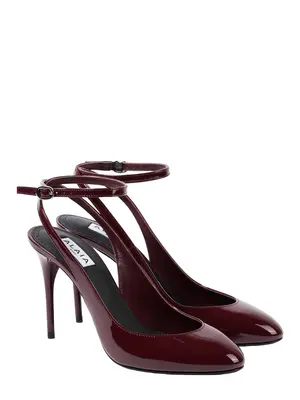 Alaïa Décolleté 90 Patent Leather Pumps - Burgundy