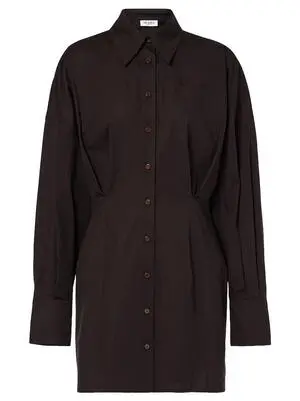 Attico The Attico Cotton-Blend Shirt Dress Brown