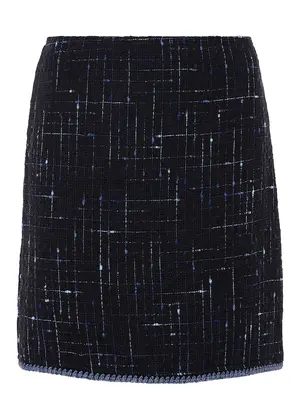 Etro Cotton-blend Tweed Miniskirt - Blue
