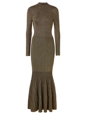 Staud Raquel Lamé Maxi Dress - Metallic