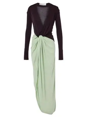 Victoria Beckham Knot-detail Jersey Gown - Black