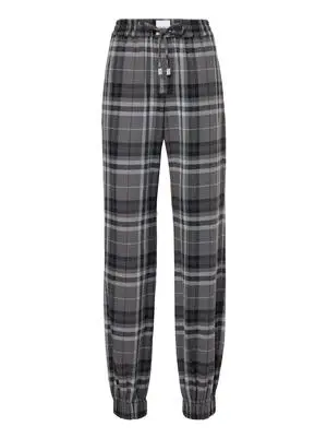 Attico Plaid Cotton-blend Sweatpants - Grey