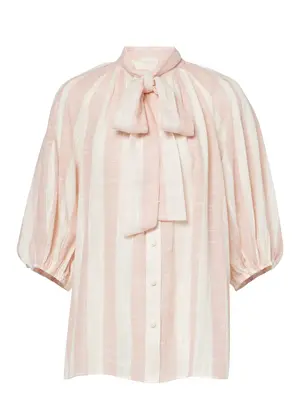 Zimmermann Acacia Striped Blouse - Pink