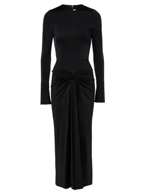 Victoria Beckham Gathered Midi Dress - Black