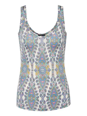 Etro Printed Tank Top - White