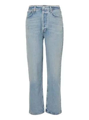 AGOLDE 90s Pinch Waist Cropped High-rise Straight Jeans - Blue