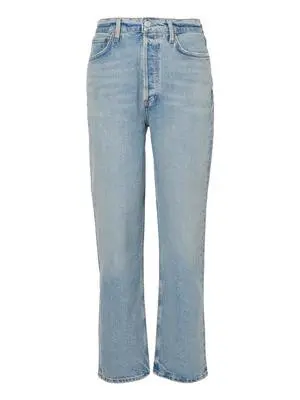 AGOLDE 90s Pinch Waist Cropped High-rise Straight Jeans - Blue