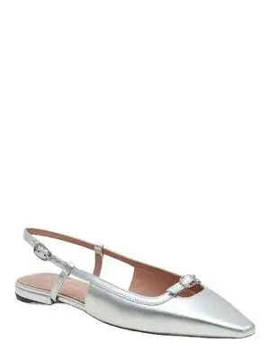 Linea Paolo Cassidy Slingback Flats - Silver