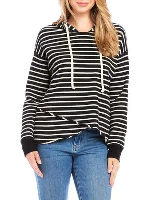 Karen Kane Asymmetric Hem Hoodie - Stripe