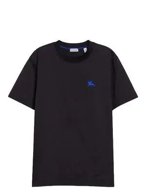 Burberry Ekd Embroidered Cotton T-shirt - Black
