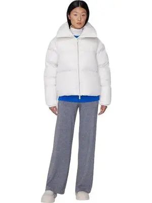 QUARTZ CO. Gisele Short Down Puffer Jacket - Ivory
