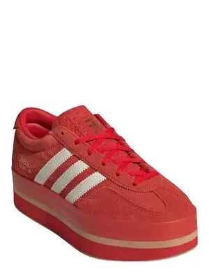 Adidas Gazelle Stack Platform Sneaker Red/ Cream White/ Gold Met.