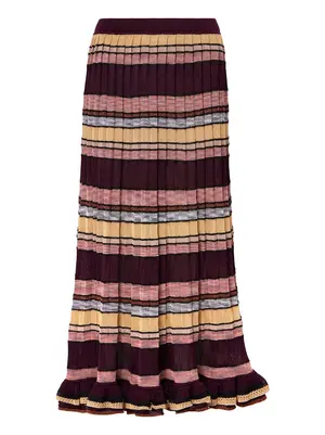 Ulla Johnson Seraphine Striped Midi Skirt - Multicoloured