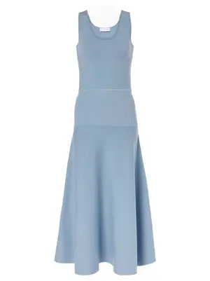 Proenza Schouler White Label Lucia Knitted Midi Dress - Blue