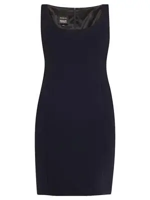 Akris Scoop Neck Wool Crepe Sheath Dress - Navy