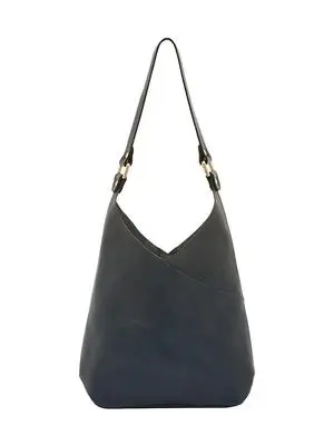 Il Bisonte Malibu Leather Shoulder Bag - Silver