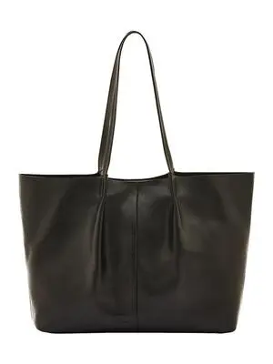 Il Bisonte Nina Pleated Leather Tote Bag - Nero