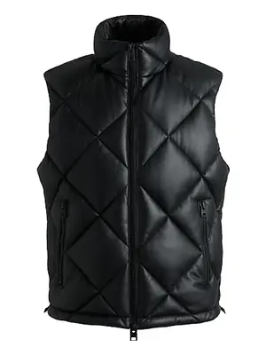 Hugo Funnel-neck Quilted Shell Gilet - Black