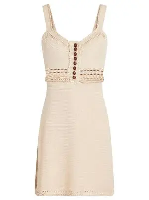 Rabanne Crocheted Mini Dress - Beige
