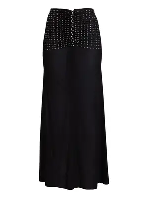 PACO RABANNE Rabanne Studded Cupro-Blend Jersey Maxi Skirt