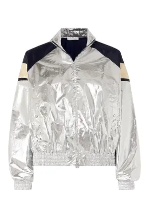 Rabanne Metallic Coated Cotton-blend Jacket - Silver