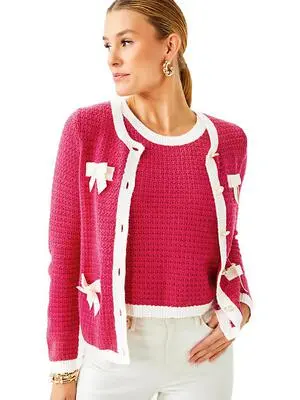 LILLY PULITZER Sweater Set Raspberry Rouge