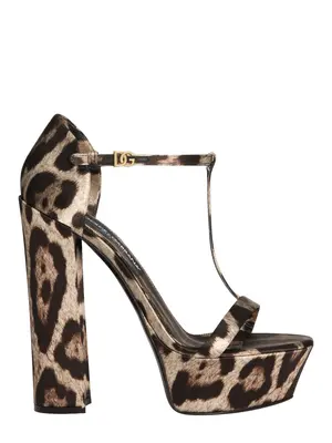 Dolce & Gabbana Keira Leopard Platform Sandals - Print