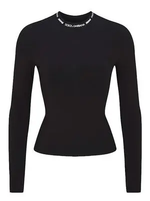 SKIMS X Dolce&gabbana Cotton Jersey Long Sleeve T-shirt - Onyx
