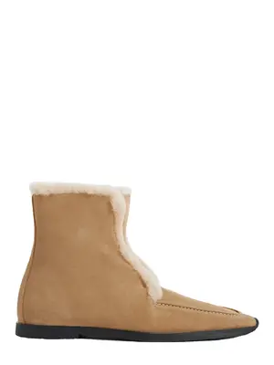 TOTEME Shearling-lined Winter Boots - Caramel,ecru