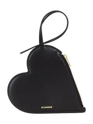 JIL SANDER Heart Pouch - Black