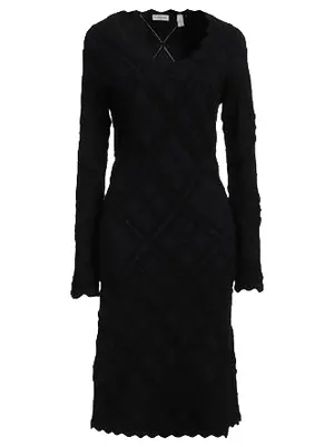 Burberry Flared Knit Midi Dress - Black