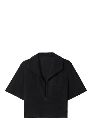 Johanna Ortiz Misty Hem Cropped Shirt - Black