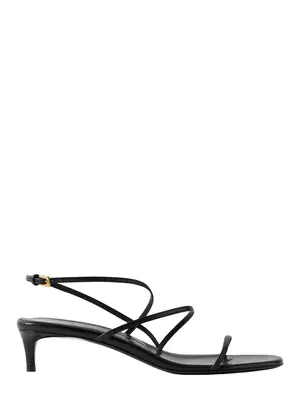 Khaite Loop Leather Sandals - Black
