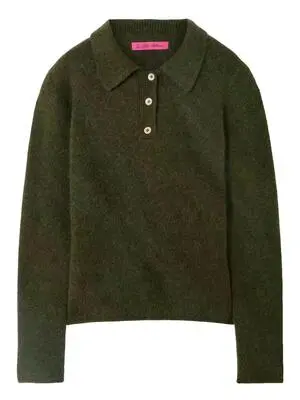 THE ELDER STATESMAN Cashmere Polo Sweater - Green