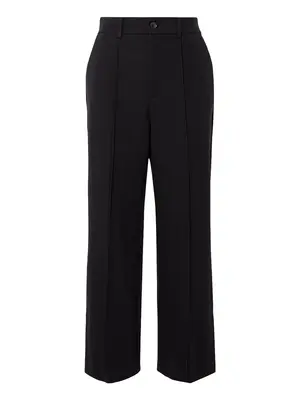 FRAME Crop Kick Flare Stretch-cotton Trousers - Black