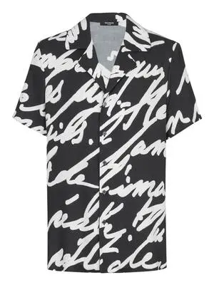 Balmain Slogan-print Shirt - Black