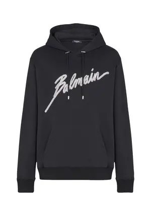 Balmain Crystal-embellished Hoodie - Black
