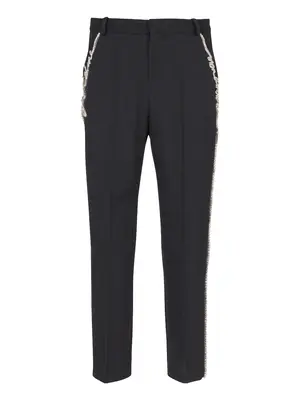 Balmain Rhinestone-embellished Trousers - Black