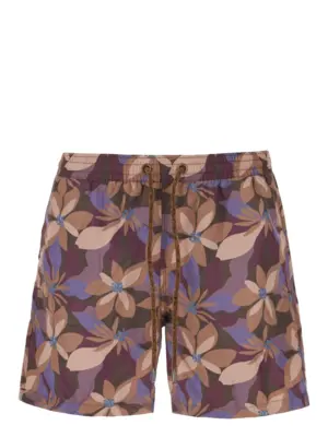 4FF Floral-print Swim Shorts - Brown