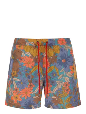 4FF Floral-print Swim Shorts - Blue