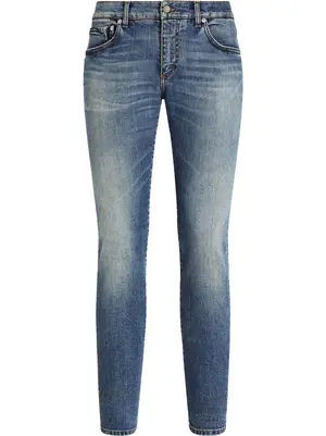Dolce & Gabbana Whiskering-effect Skinny Jeans - Blue