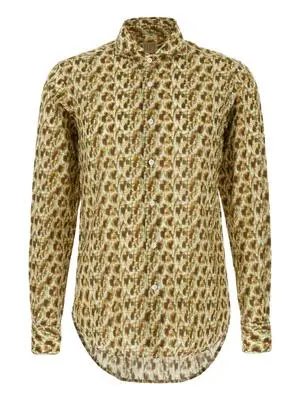 4FF Abstract-print Cotton Shirt - Neutrals