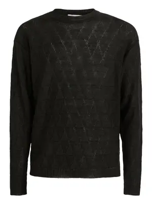 SUN HOUSE Diamond-pattern Jumper - Black
