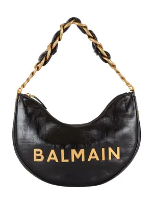 Balmain 1945 Soft Moon Shoulder Bag - Black