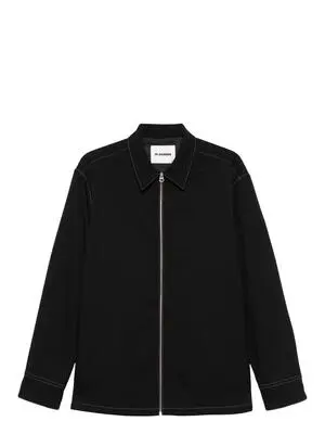 JIL SANDER Zip-up Shirt - Black